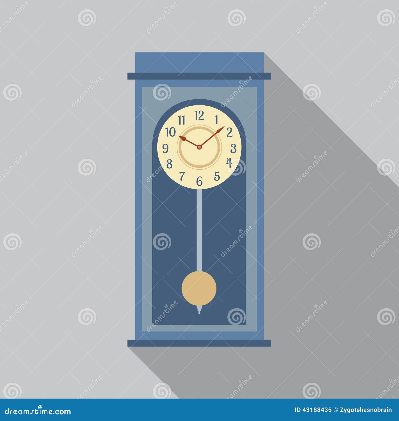 Pendulum Clock Vector Illustration. Vintage Timepiece Colorful Flat ...