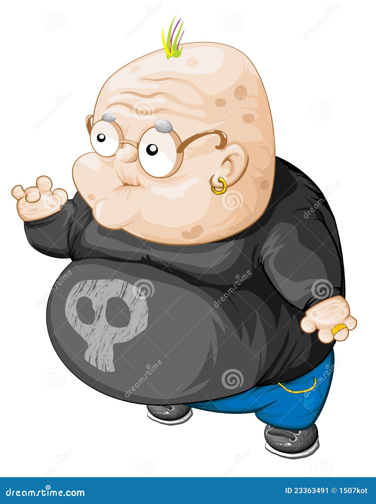 Grandfather of Punk Isolated Stock Vector - Illustration of isolated ...