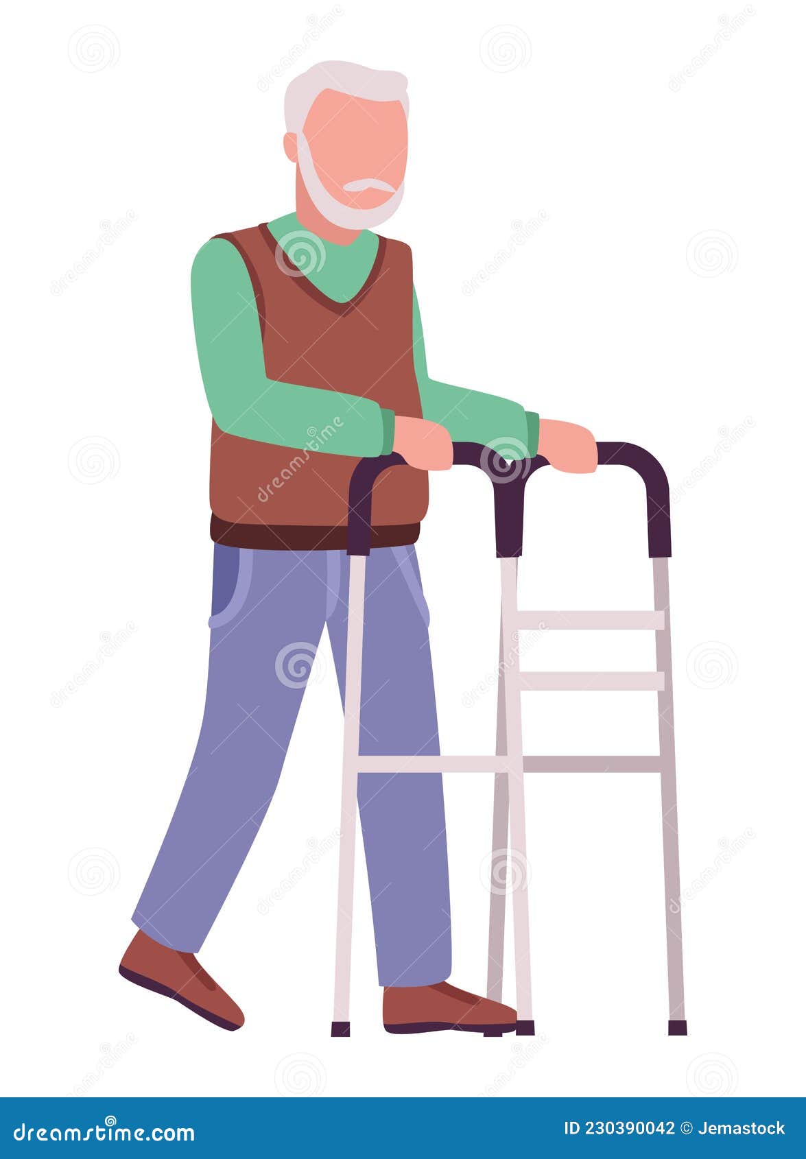 Man Using A Walker Royalty-Free Cartoon | CartoonDealer.com #41330