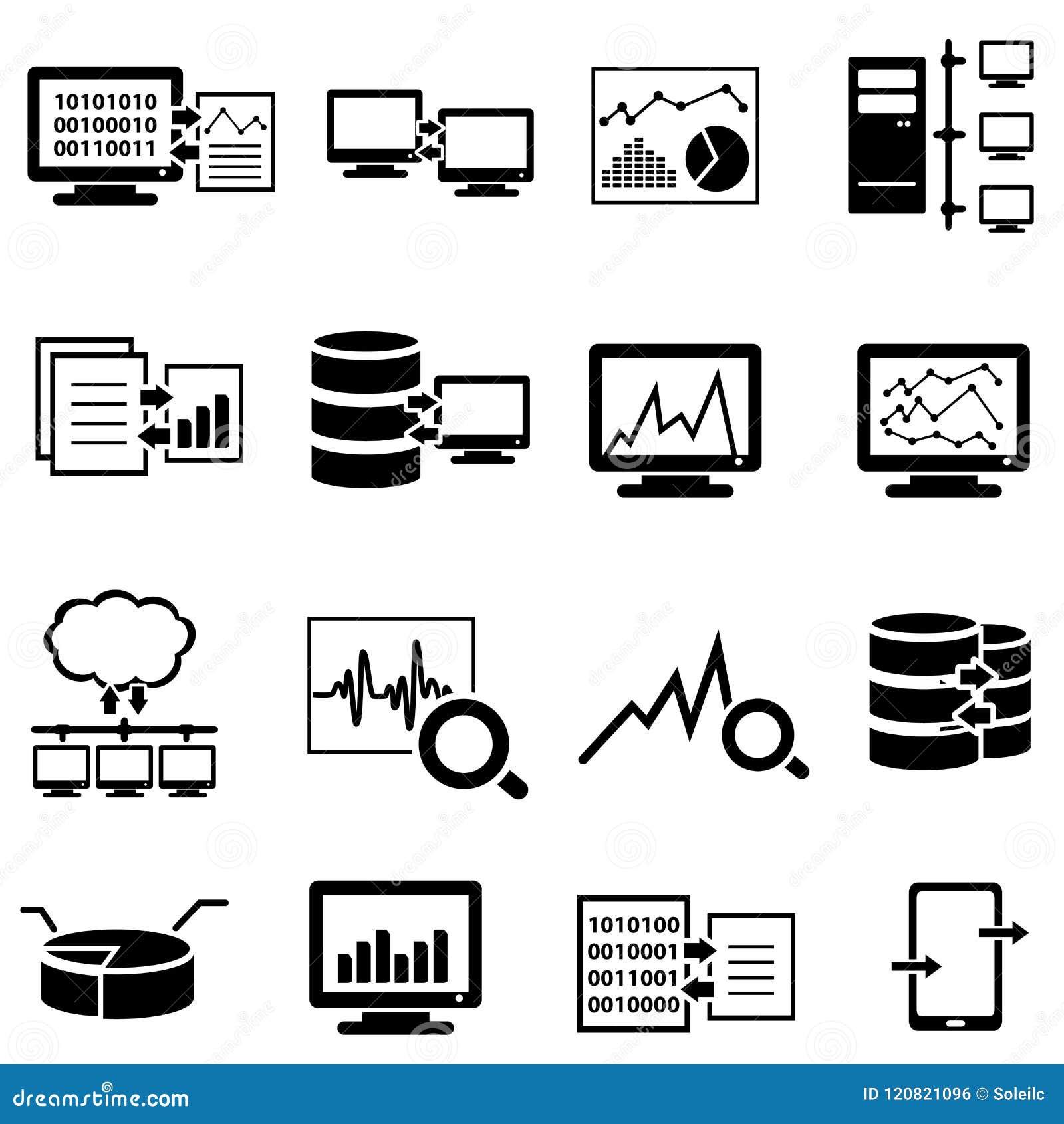 Grandi Icone Di Calcolo Di Web Di Dati, Del Computer E Della Nuvola ...