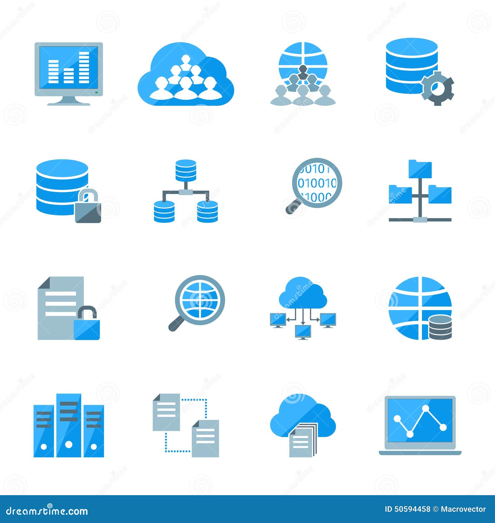 Grandi icone di dati illustrazione vettoriale. Illustrazione di ...