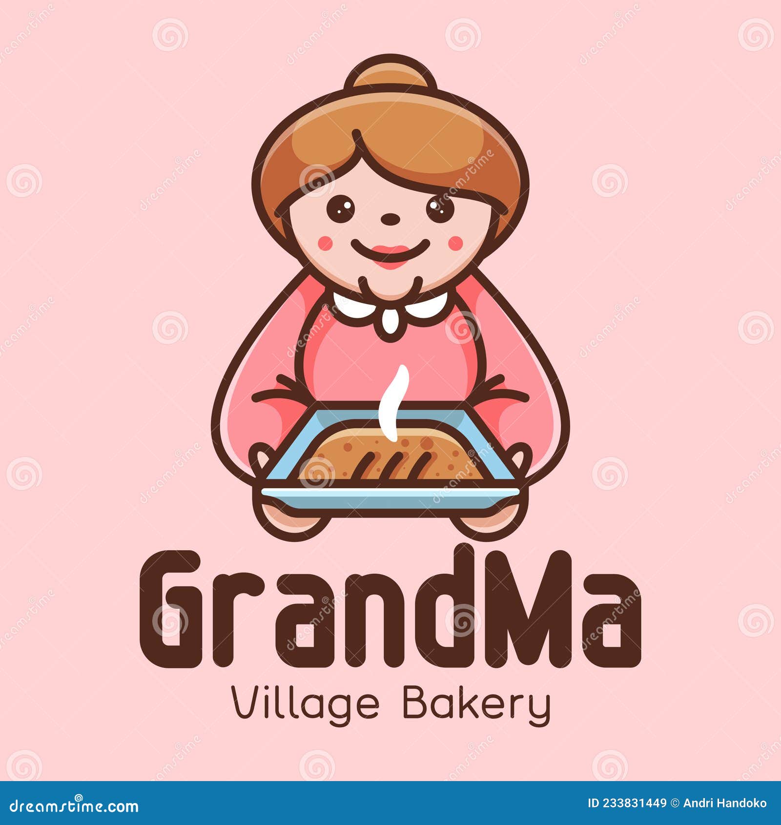GRANDMA BAKERY MASCOT LOGO stock vector. Illustration of badge - 233831449