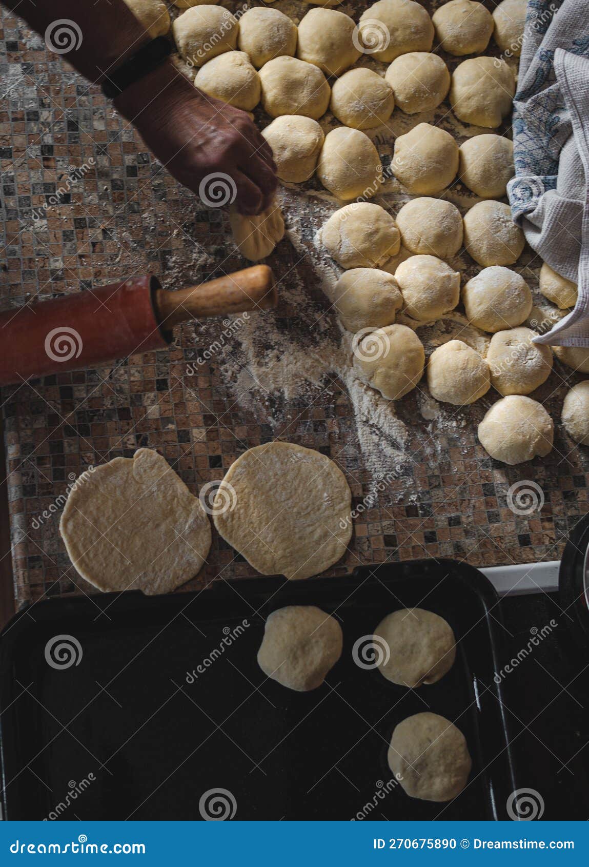 Grandma cooking a pies stock photo. Image of pies, soil - 270675890