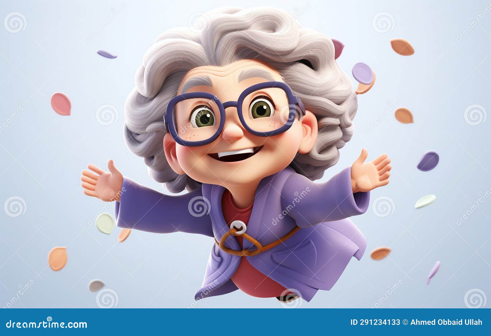 Grandma in 3D Animation on White. Generative by Ai Stock Illustration ...