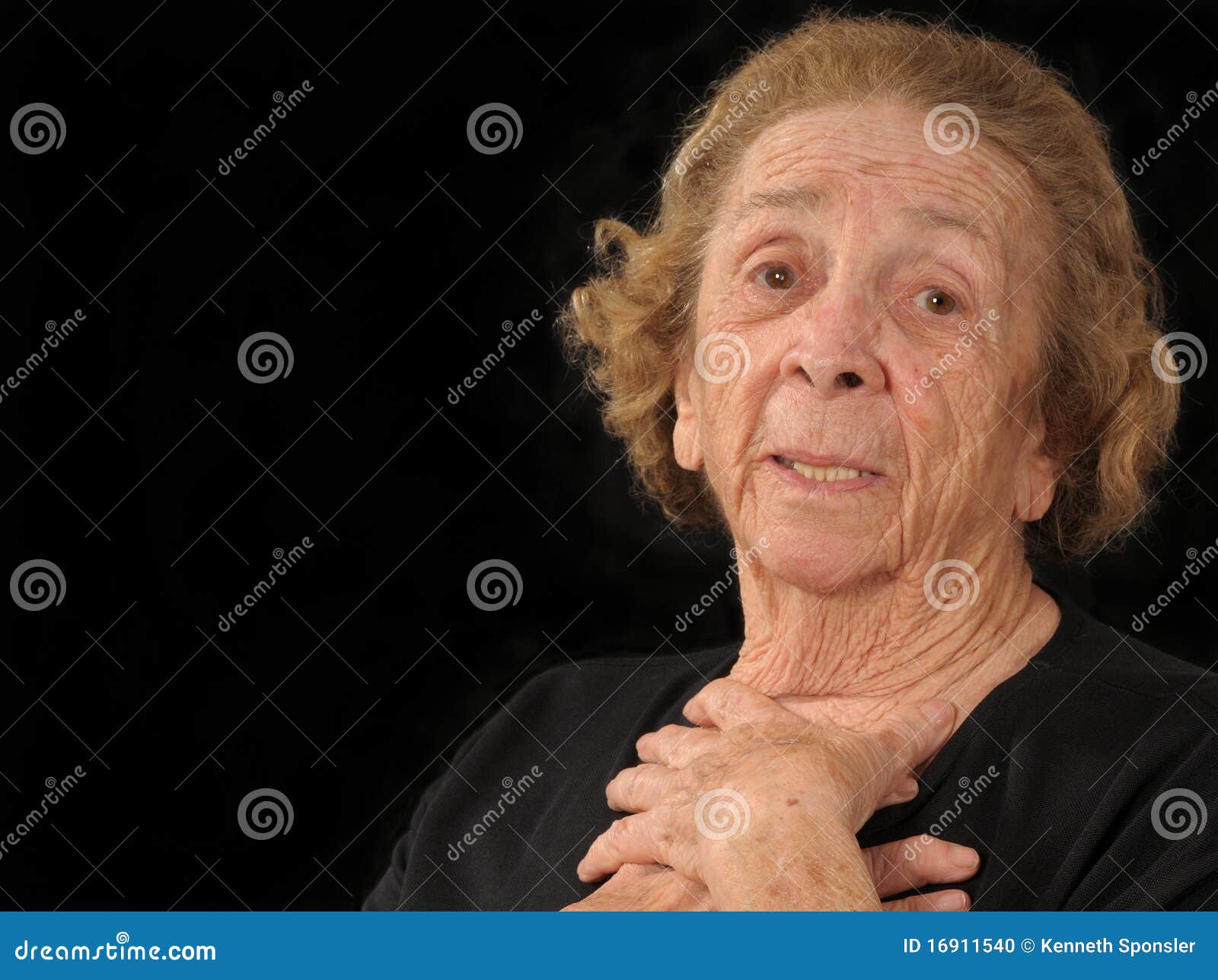 Grandma in dismay stock photo. Image of anxiety, black - 16911540