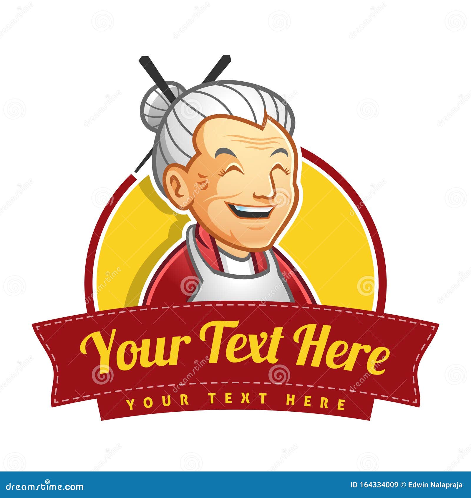 Grandma or Granny Mascot Character Logo Design, Vector Format Stock ...