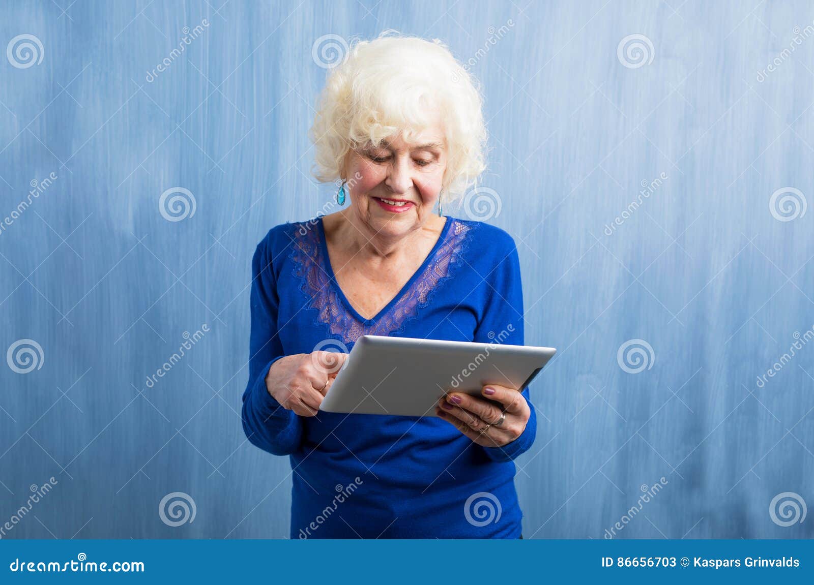 Grandma Learning How To Use Tablet Stock Image - Image of lifestyle ...