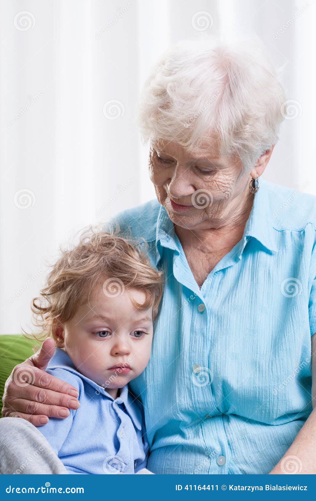 Grandma and sad little boy stock image. Image of home - 41164411
