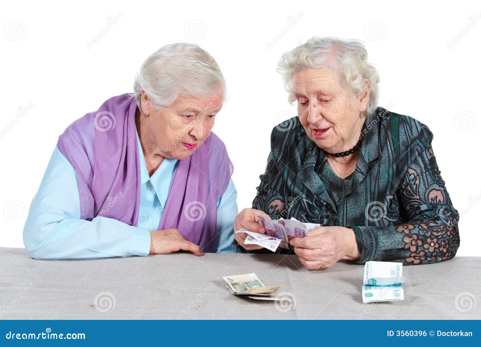 Grandmas are Counting Money. Stock Photo - Image of female, look: 3560396
