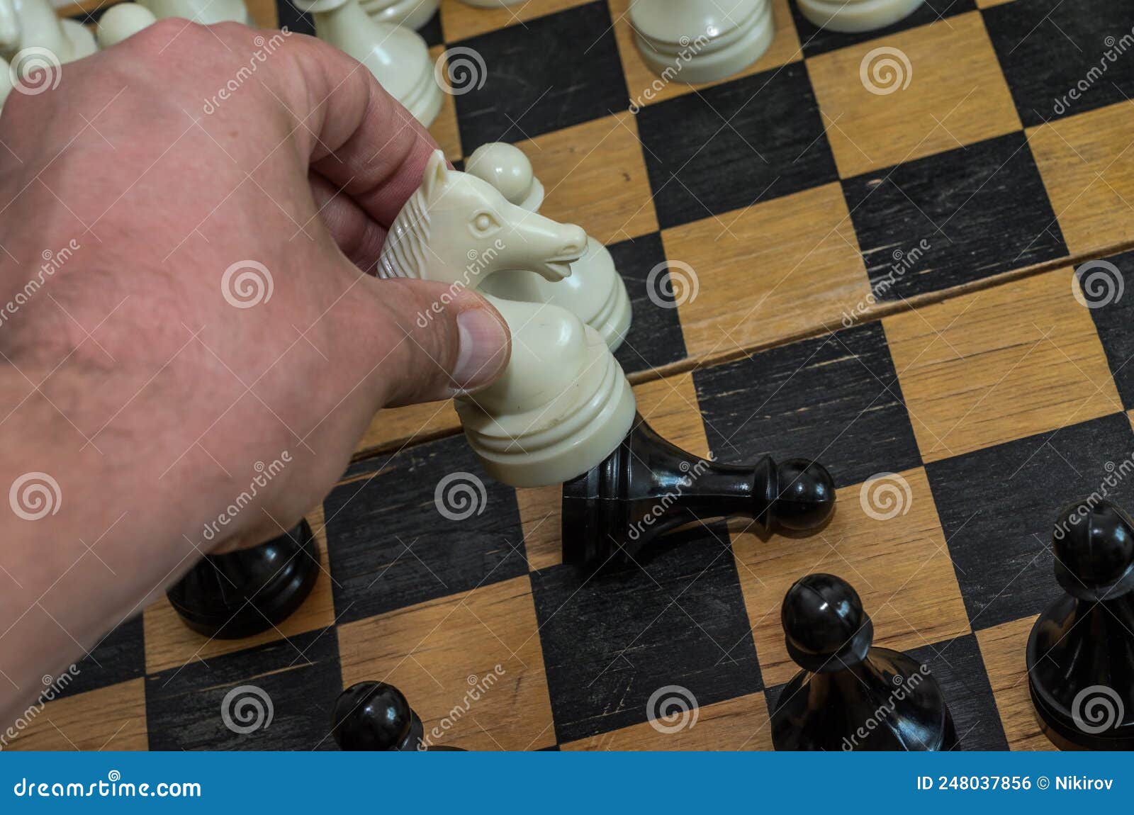Grandmaster Playing Chess on a Chessboard Stock Photo - Image of ...