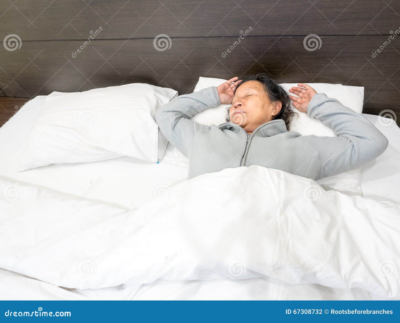 Grandmom Sleeping in the Bed Stock Photo - Image of waking, grandmother ...
