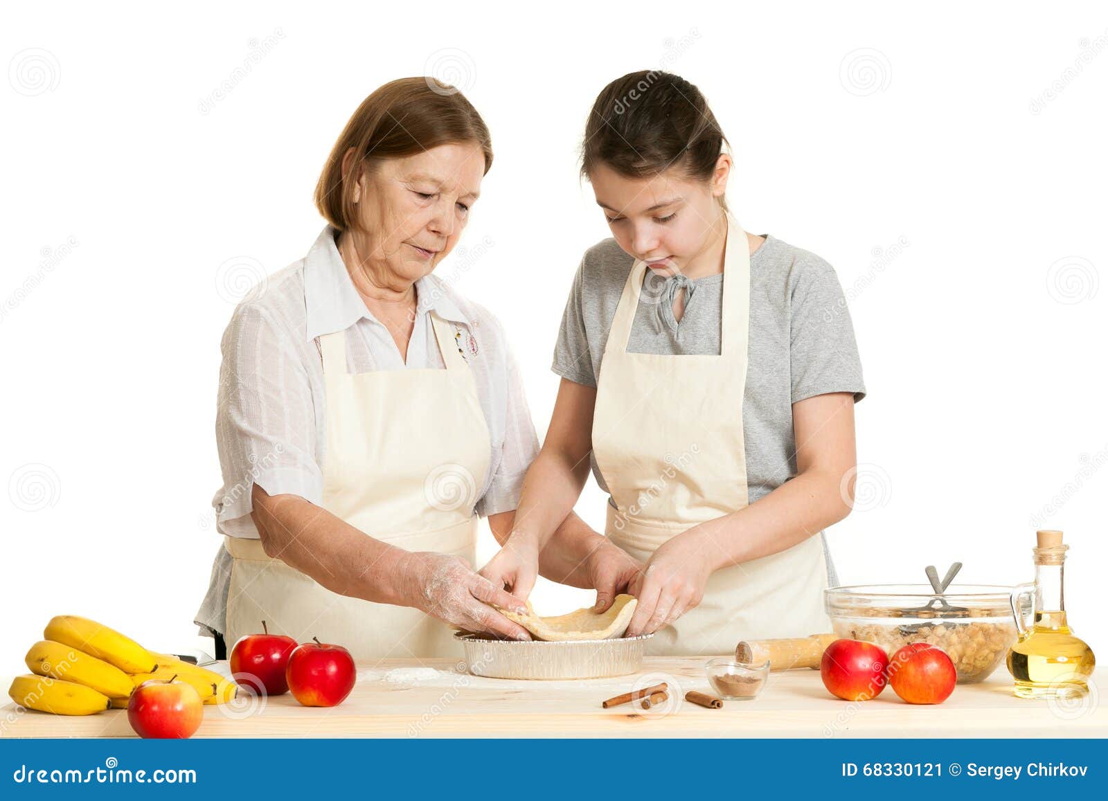 The Grandmother and the Granddaughter Stack Dough Stock Image - Image ...