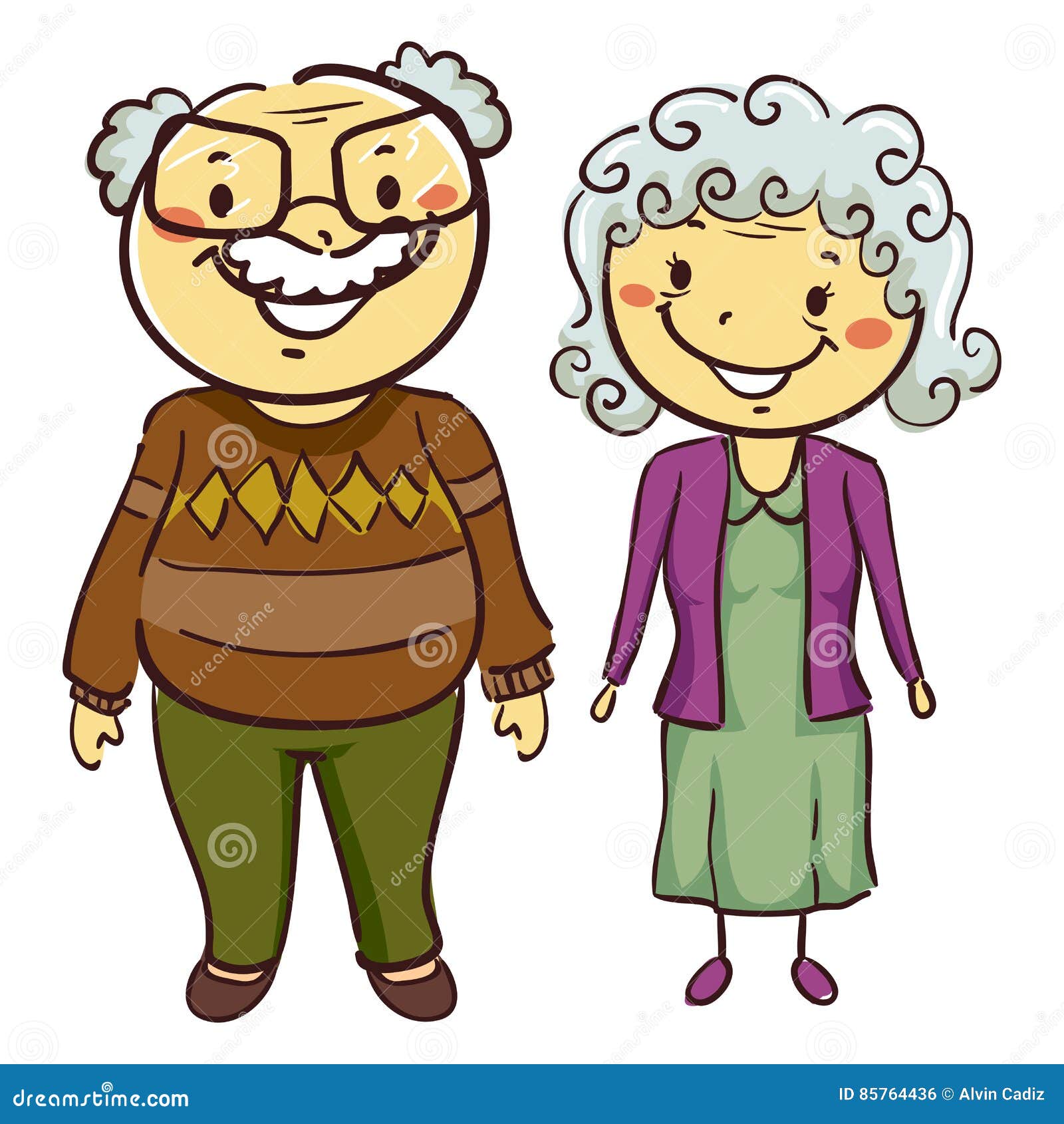 Grandmother And Grandfather Stock Vector Illustration Of Love Cute