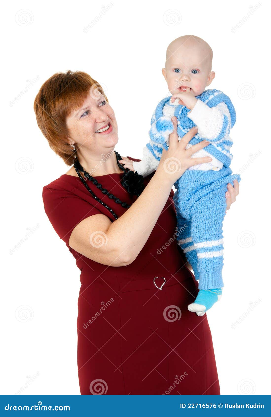 Grandmother With Grandson In Her Arms Stock Photo - Image of holding ...