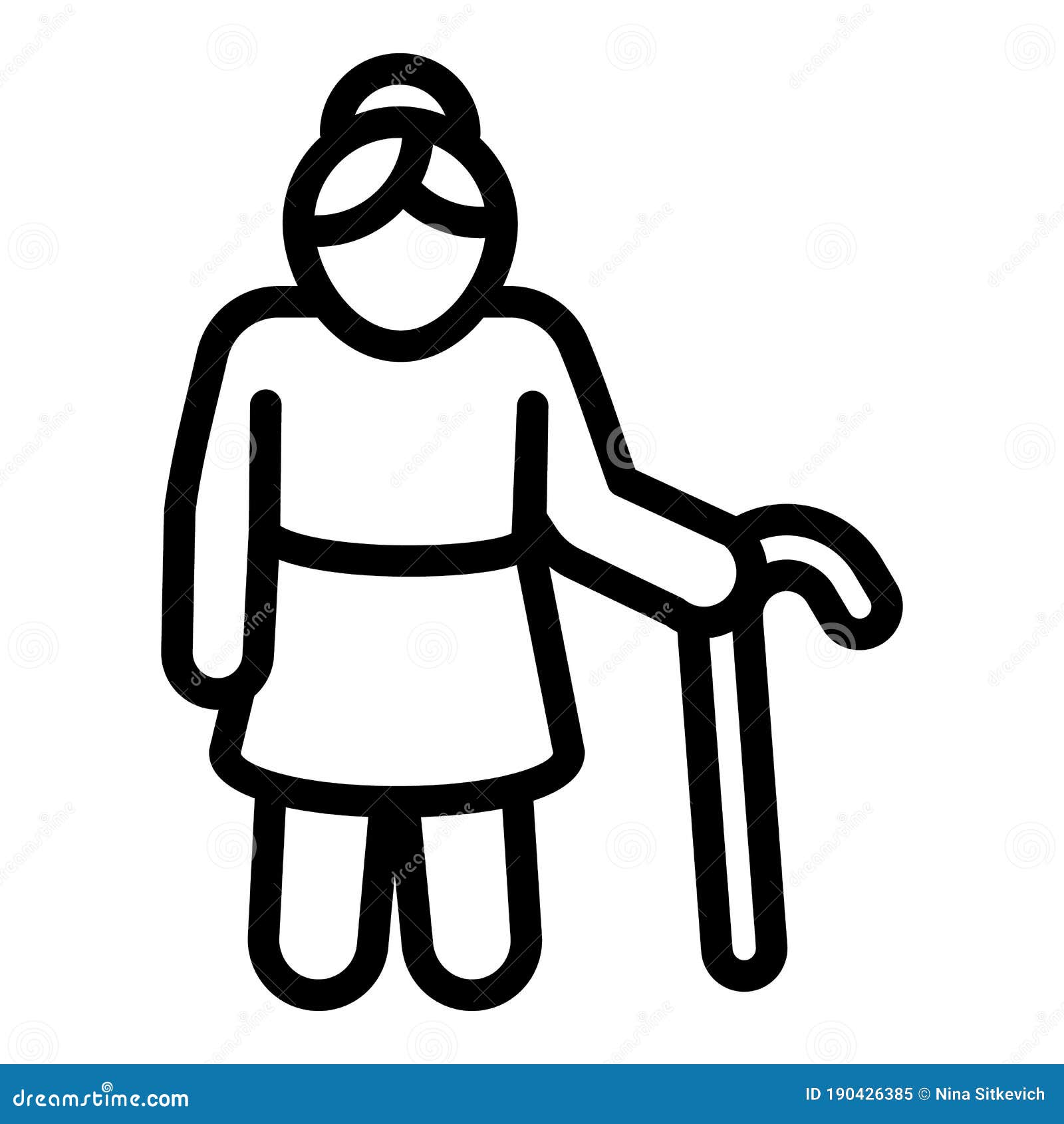 Grandmother Icon, Outline Style Stock Vector - Illustration of family ...