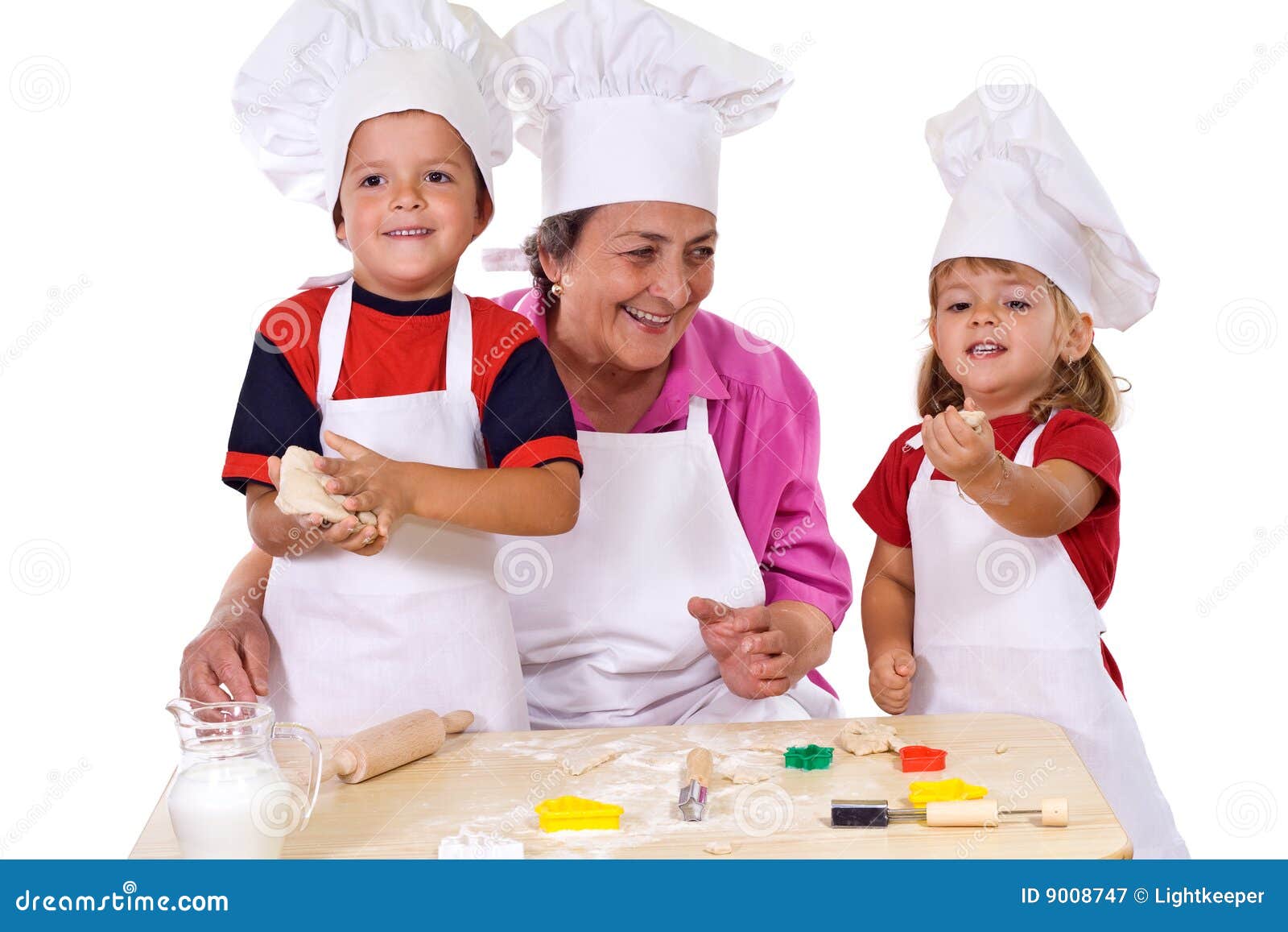 Grandmother with Kids Making Cookies Stock Image - Image of ingredients ...