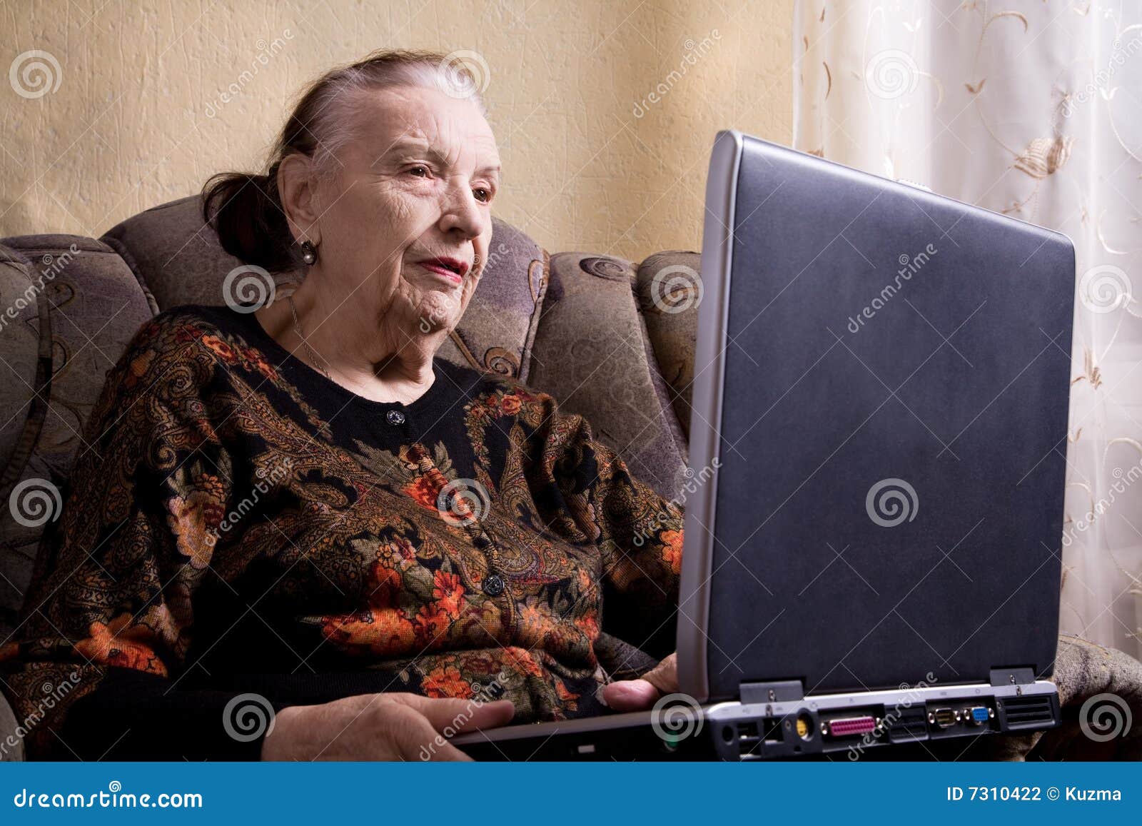 Grandmother with laptop stock photo. Image of caucasian - 7310422