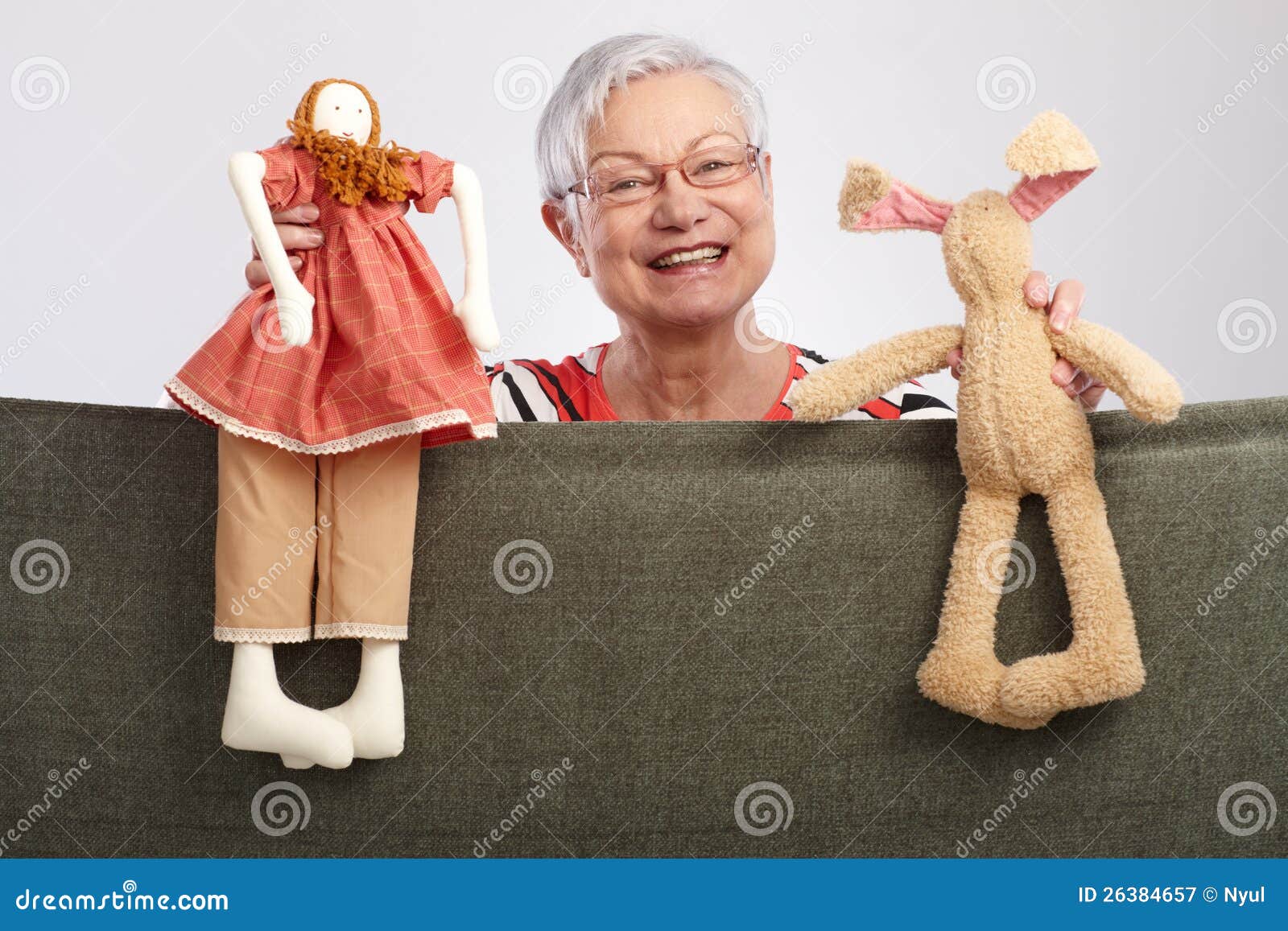 Grandmother Presenting a Puppet Show Stock Image - Image of doll ...