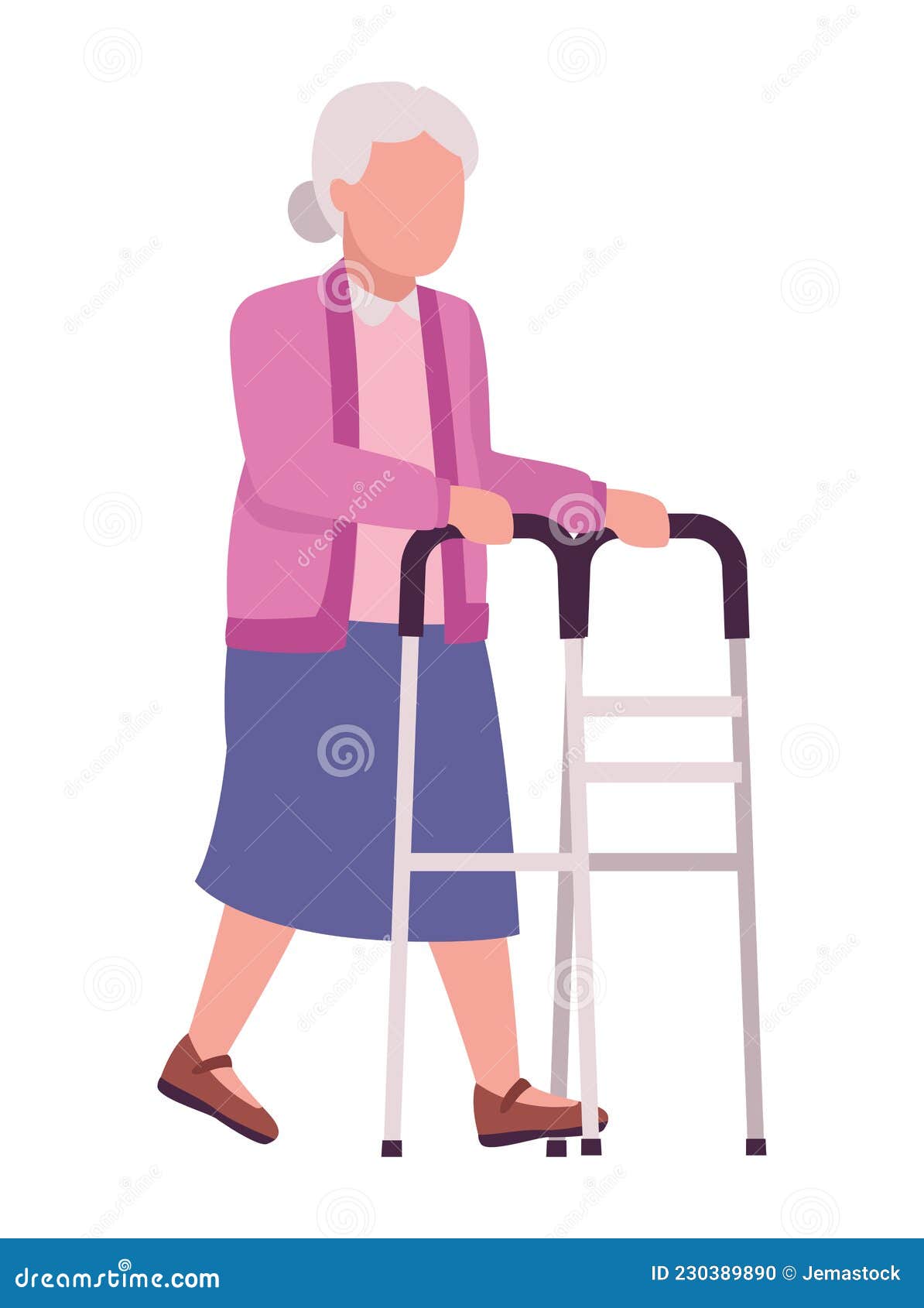 Man Using A Walker Royalty-Free Cartoon | CartoonDealer.com #41330