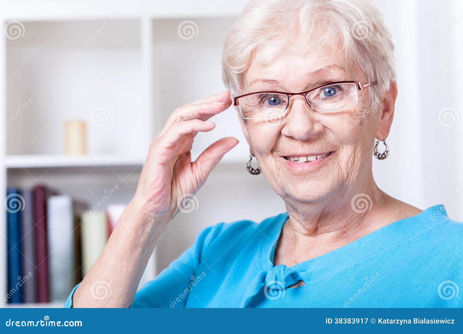 Grandmother Wearing Reading Glasses Stock Image Image Of Happiness Caucasian 38383917