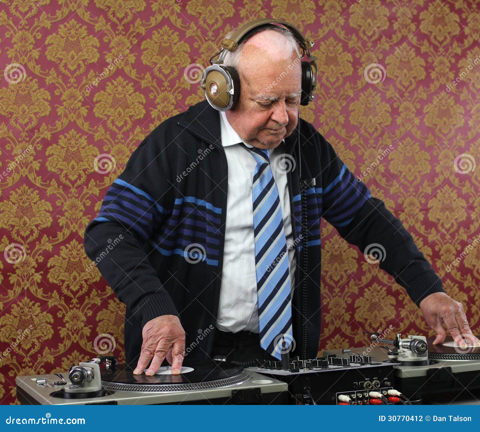 Grandpa dj stock photo. Image of electronic, amusing - 30770412