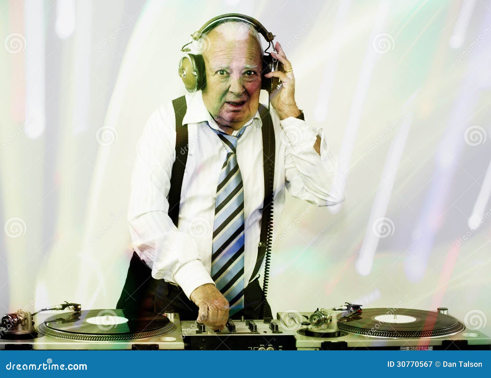 Grandpa dj stock image. Image of person, male, retro - 30770567
