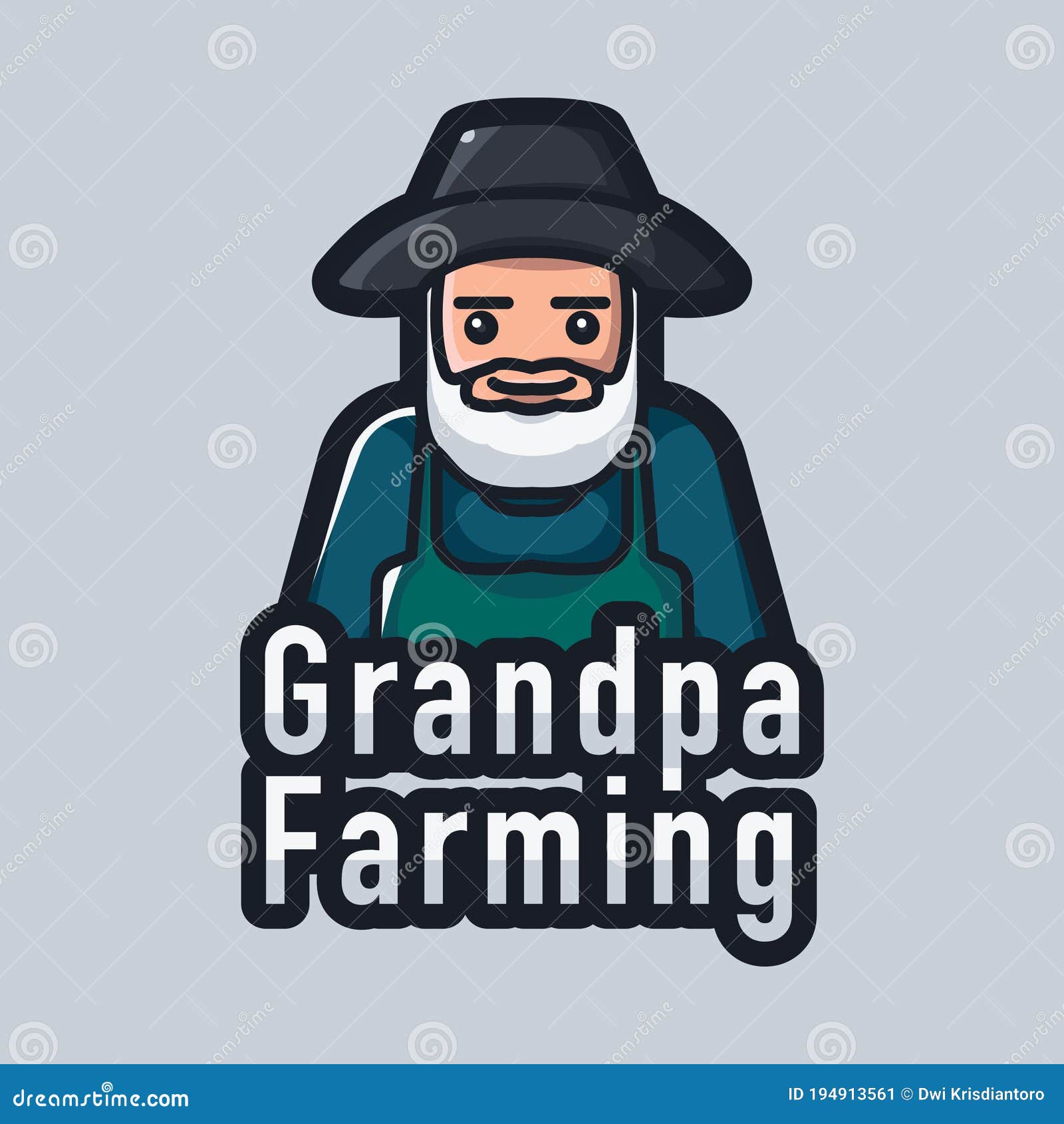 Grandpa Farmer Mascot Logo Design Vector Illustration Stock Vector ...