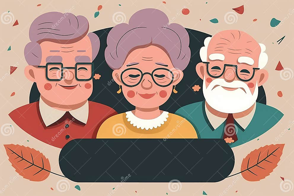 Grandpa And Grandma Are Smiling Ai Generated Illustration Stock Illustration Illustration Of