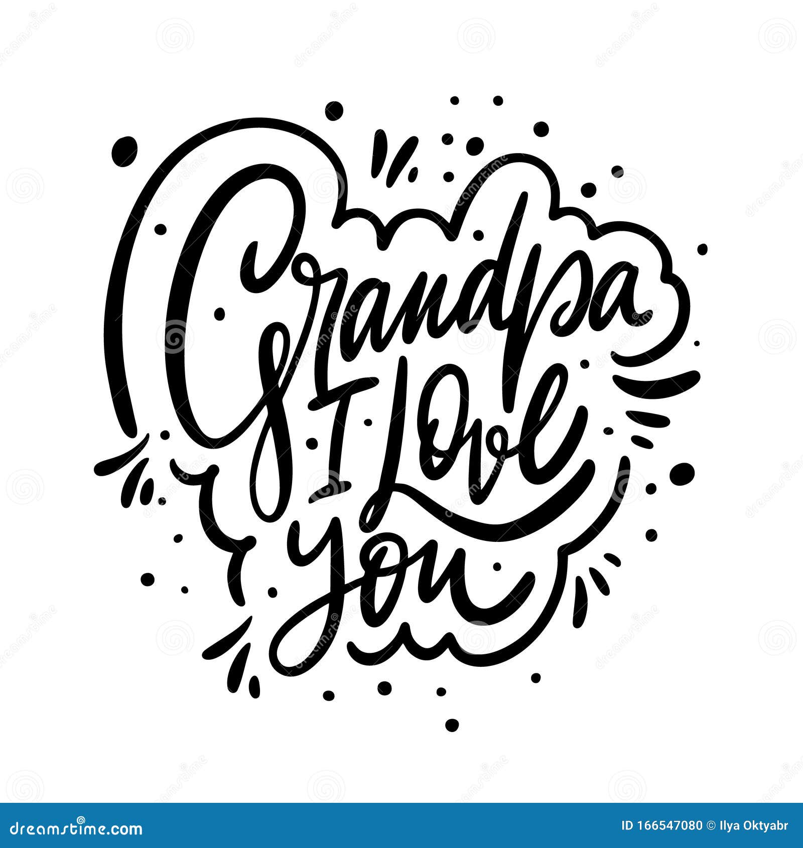 Love You Grandpa Phrase Written With Calligraphic Vector Image Images