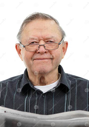 Grandpa reading newspaper stock image. Image of father - 22860895