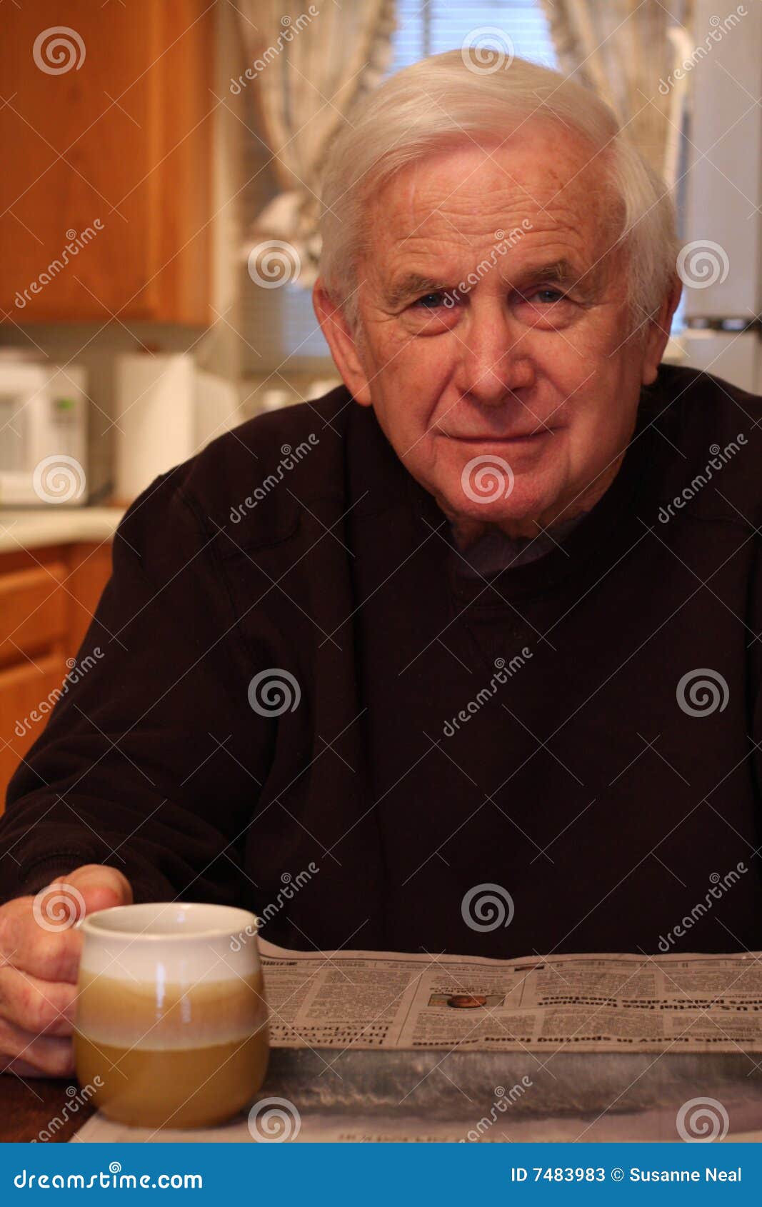 Grandpa reading newspaper stock image. Image of grin, elderly - 7483983