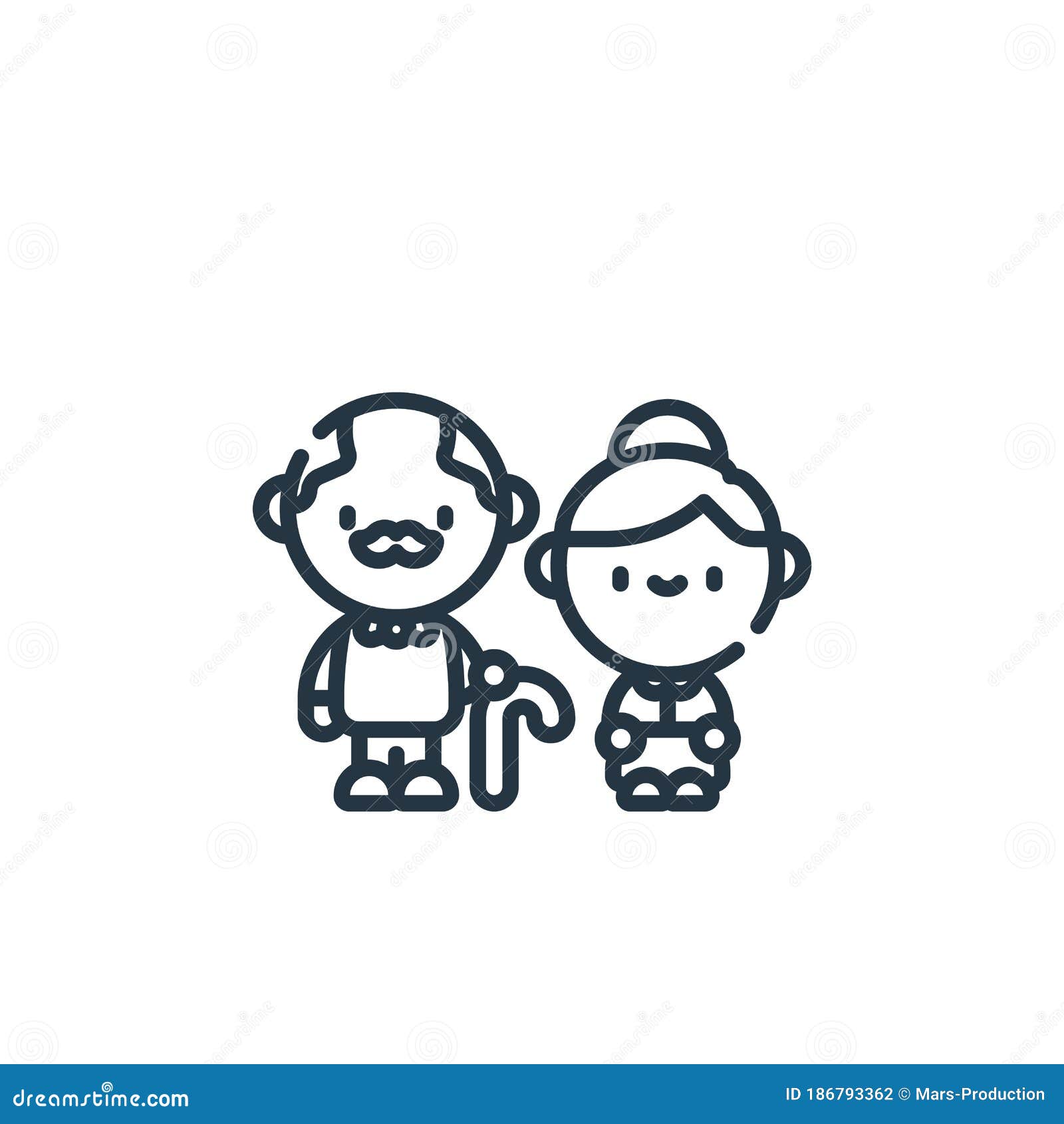 Grandparents Vector Icon. Grandparents Editable Stroke Stock Vector ...