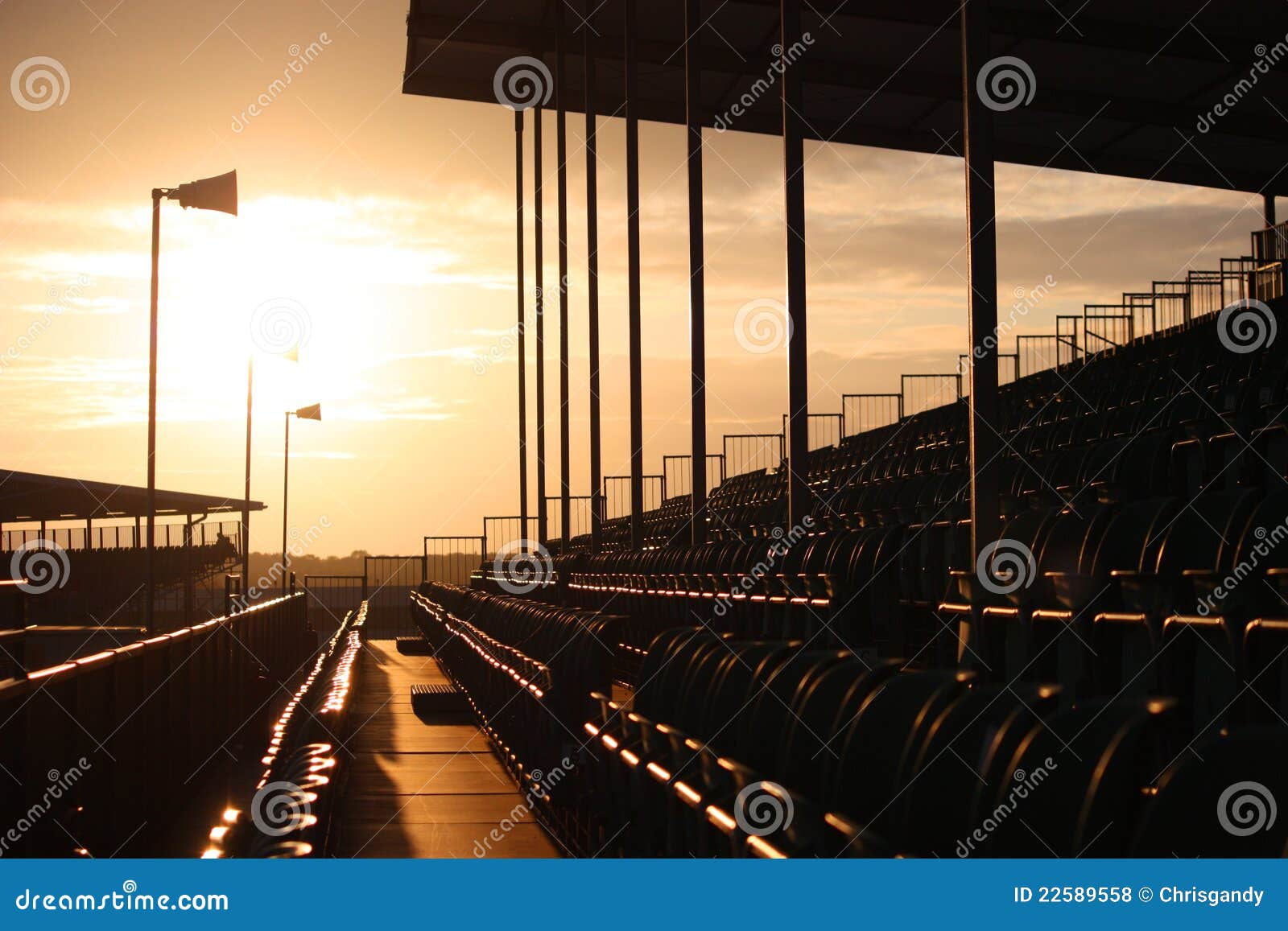 Grandstand Seats in the Evening Sun Stock Photo - Image of seating ...