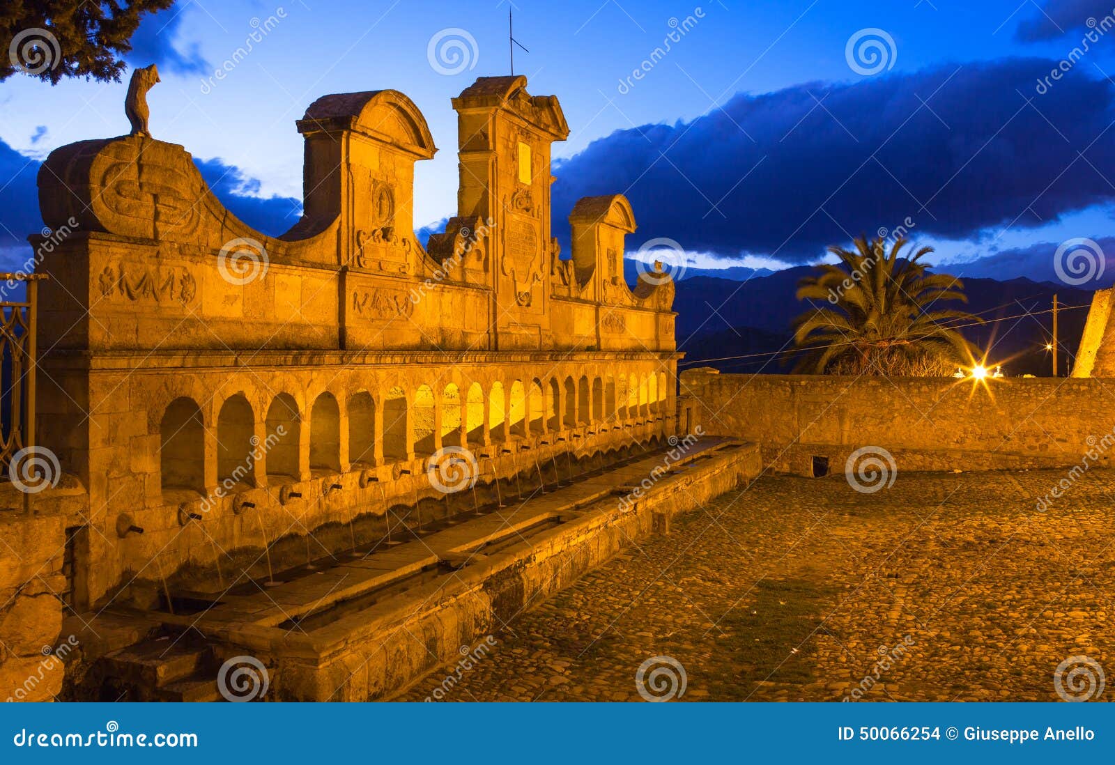 Granfonte, Leonforte Monument Stock Photo - Image of austere, cannoli ...