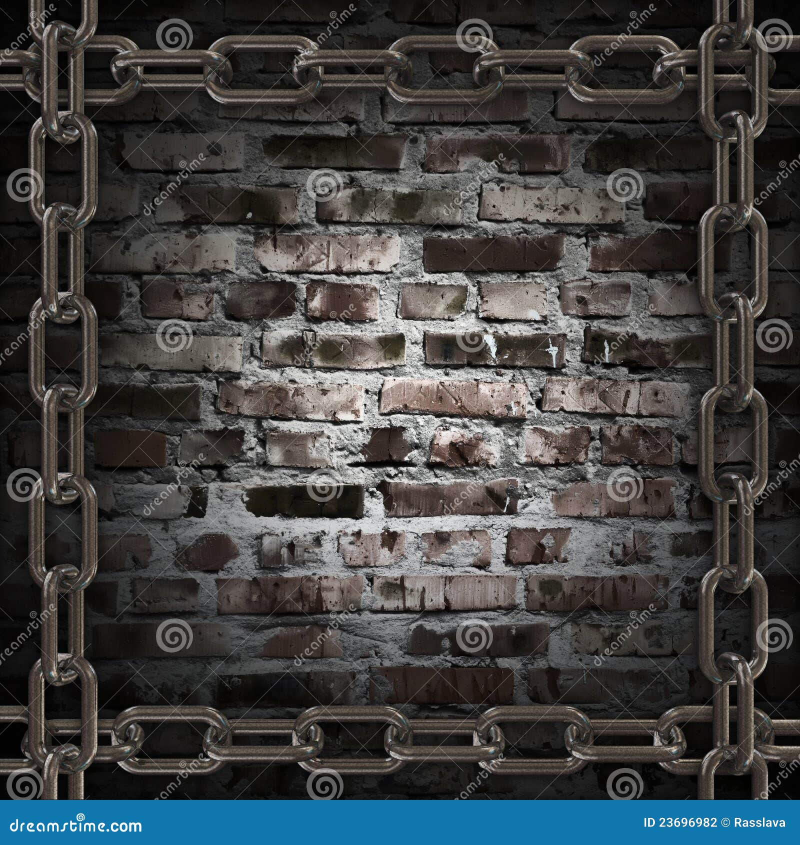 Grange Metal Chains on Brick Wall Stock Illustration - Illustration of ...