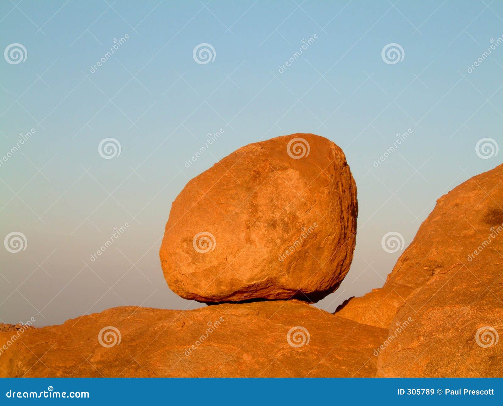 Granite Boulder on Blue Sky Stock Image - Image of indian, orange: 305789