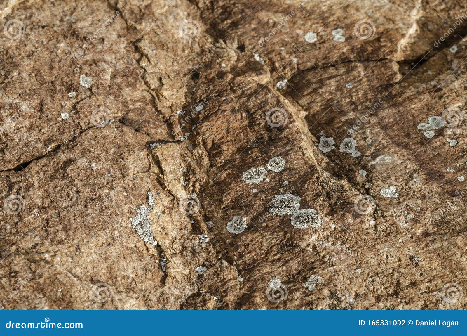 Granite Boulder with Cracks and Lichen Stock Photo - Image of hard ...