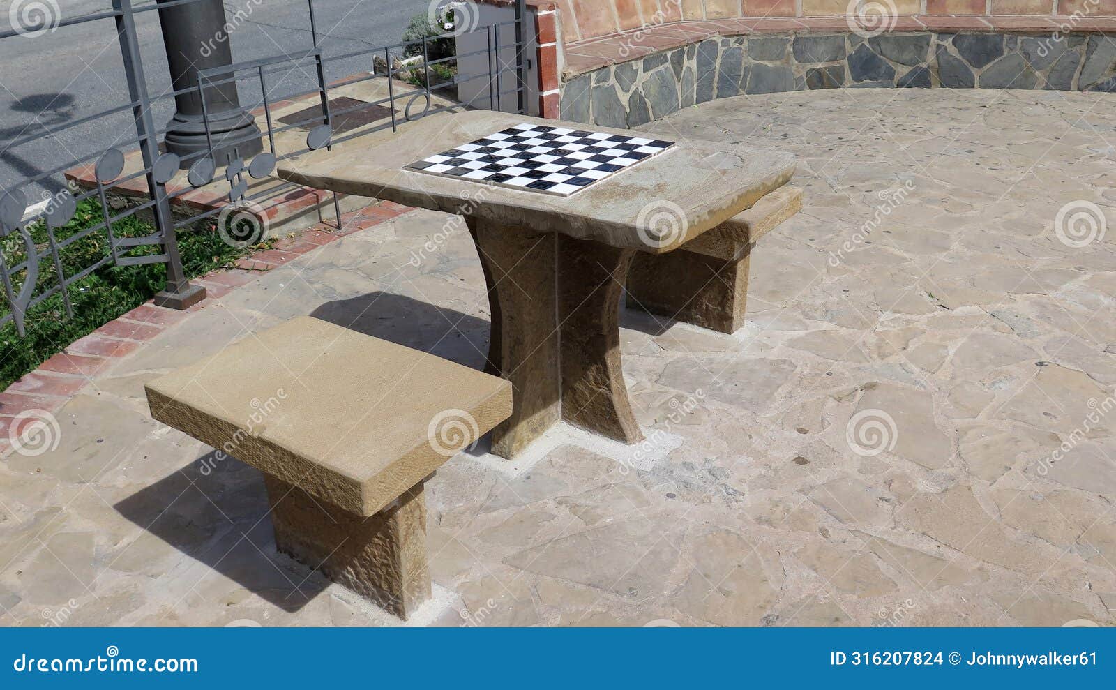 Granite Chess Table stock photo. Image of sidewalk, shape - 316207824