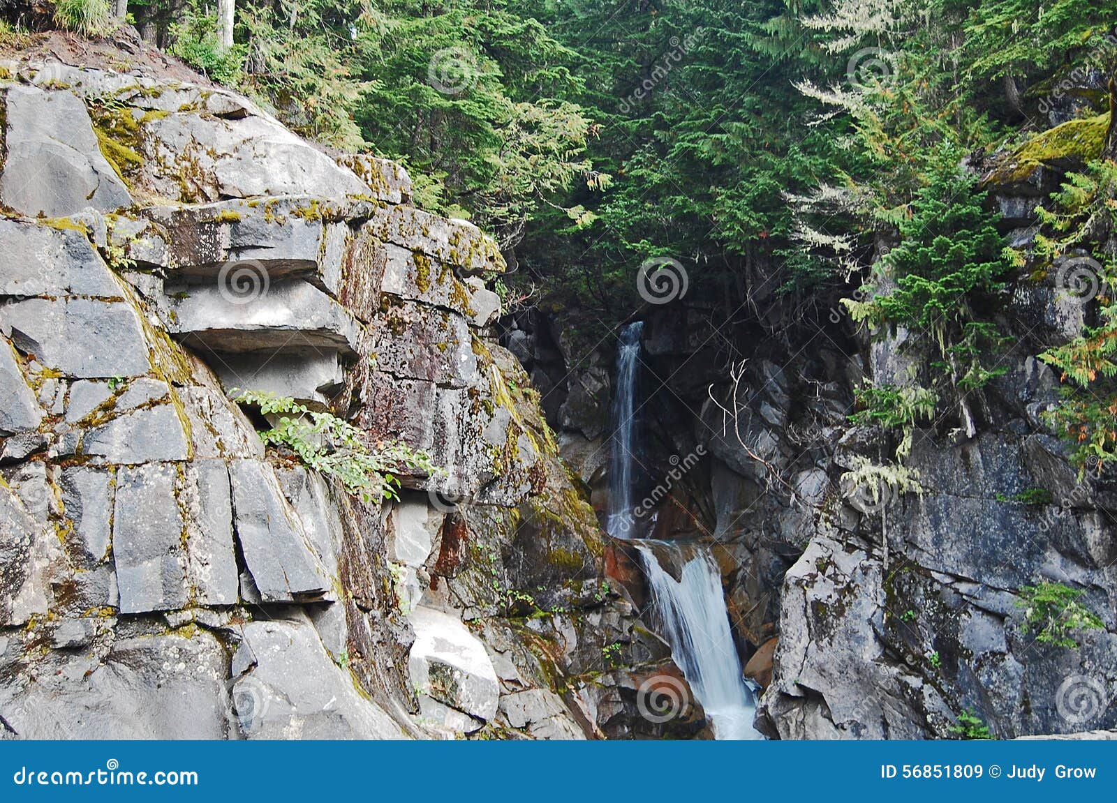 Granite Cliff and Waterfall Stock Image - Image of cracks, cliff: 56851809