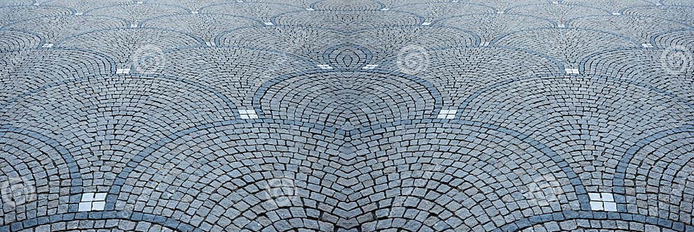 Granite Cobblestone Pavement with Fish Scale Pattern, Architectural ...