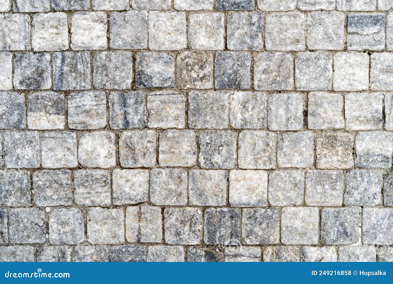 Granite Cobblestone Pavement, Regular Square Cobbles in Rows. Natural ...