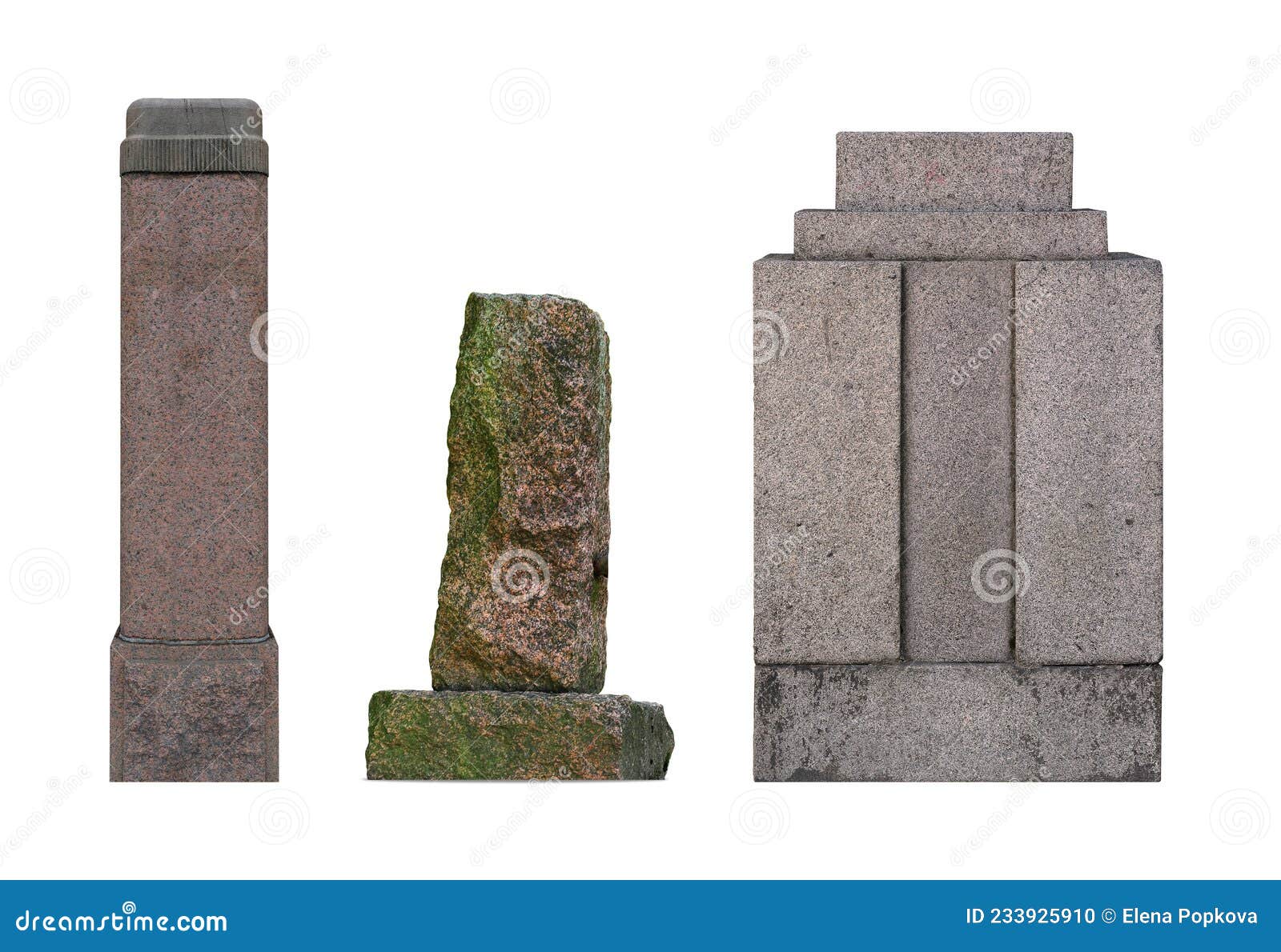 Granite Column on a White Background. Design Element with Clipping Path ...