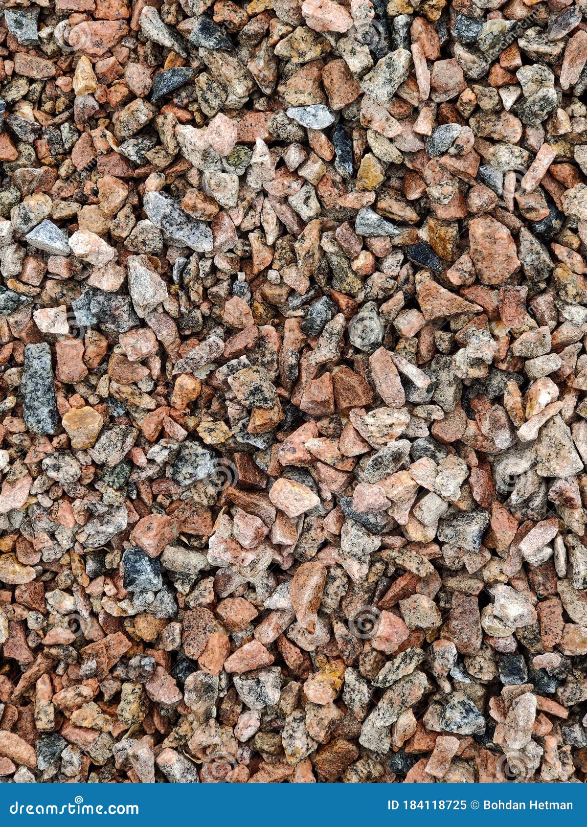 Granite Crushed Stone From Solid Rock Of Granular Structure. Stock ...