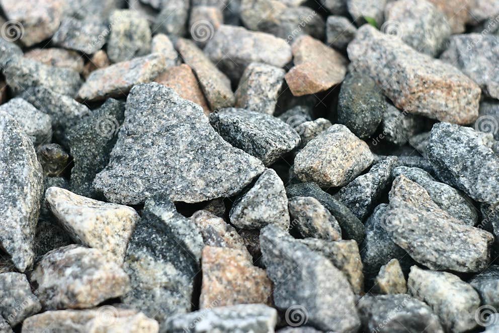 Granite Crushed Stone from Solid Rock of Granular Structure. Stock ...