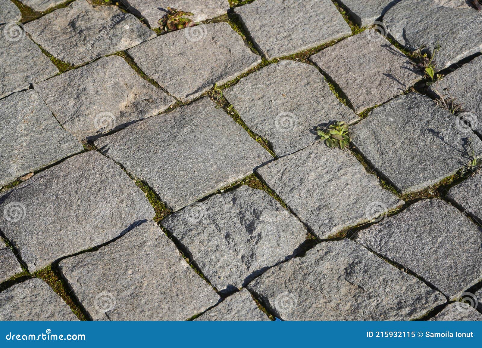 Granite. Cubic Granite Stone. Old Road Paved with Cubic Stone. Stock ...