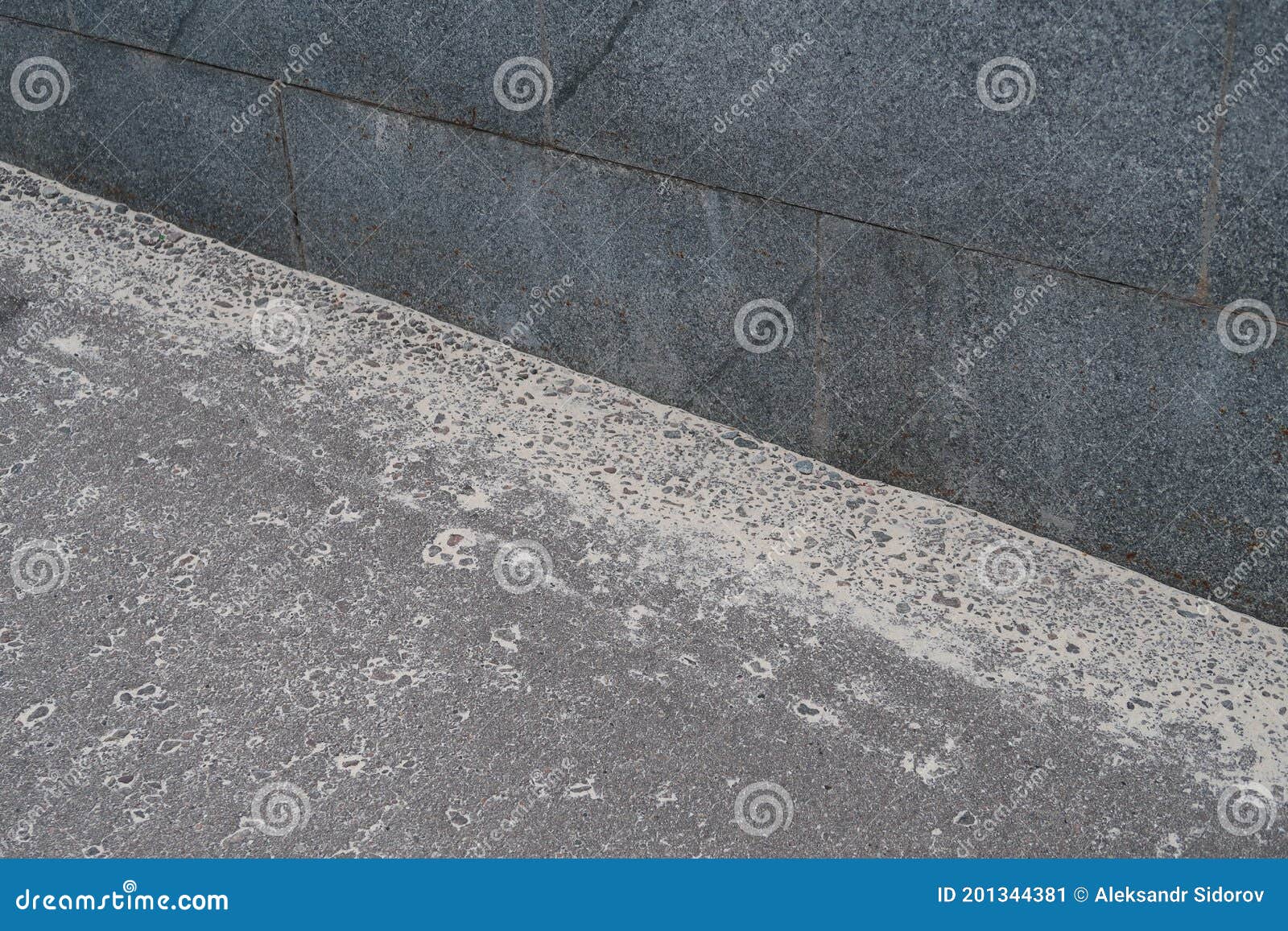 Granite Curb and Sand on Dark Asphalt Stock Image - Image of brown ...