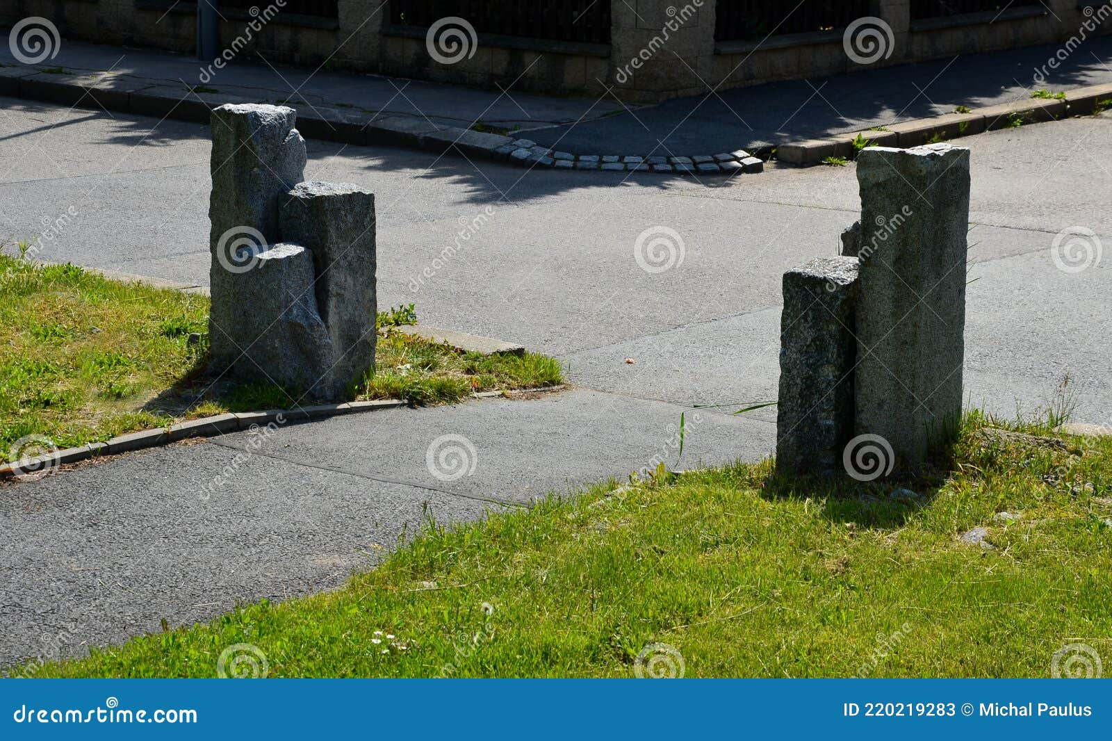 Granite Decorative Column in the Square. Made of Bright Granite Stock ...