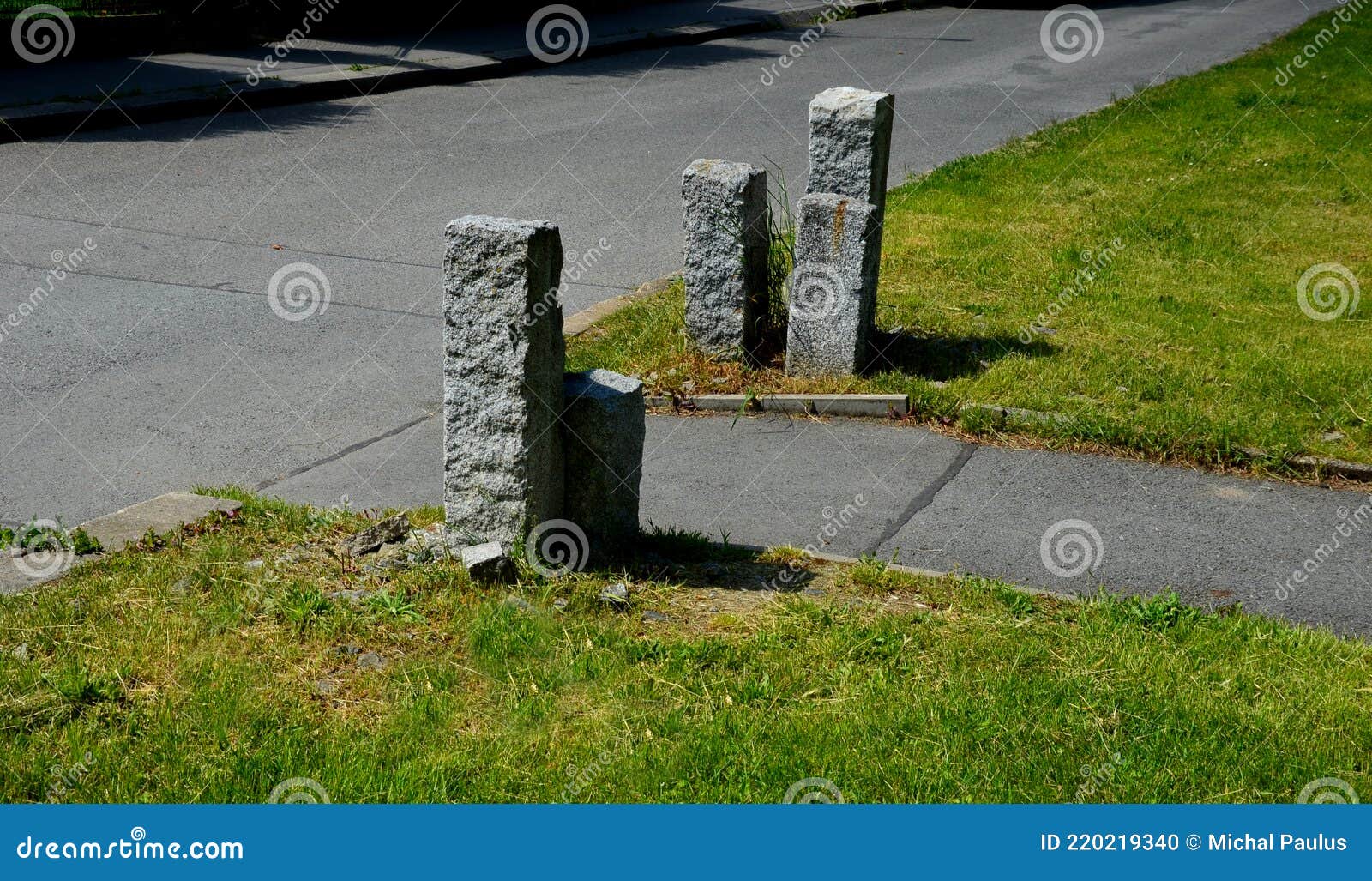 Granite Decorative Column in the Square. Made of Bright Granite Stock ...