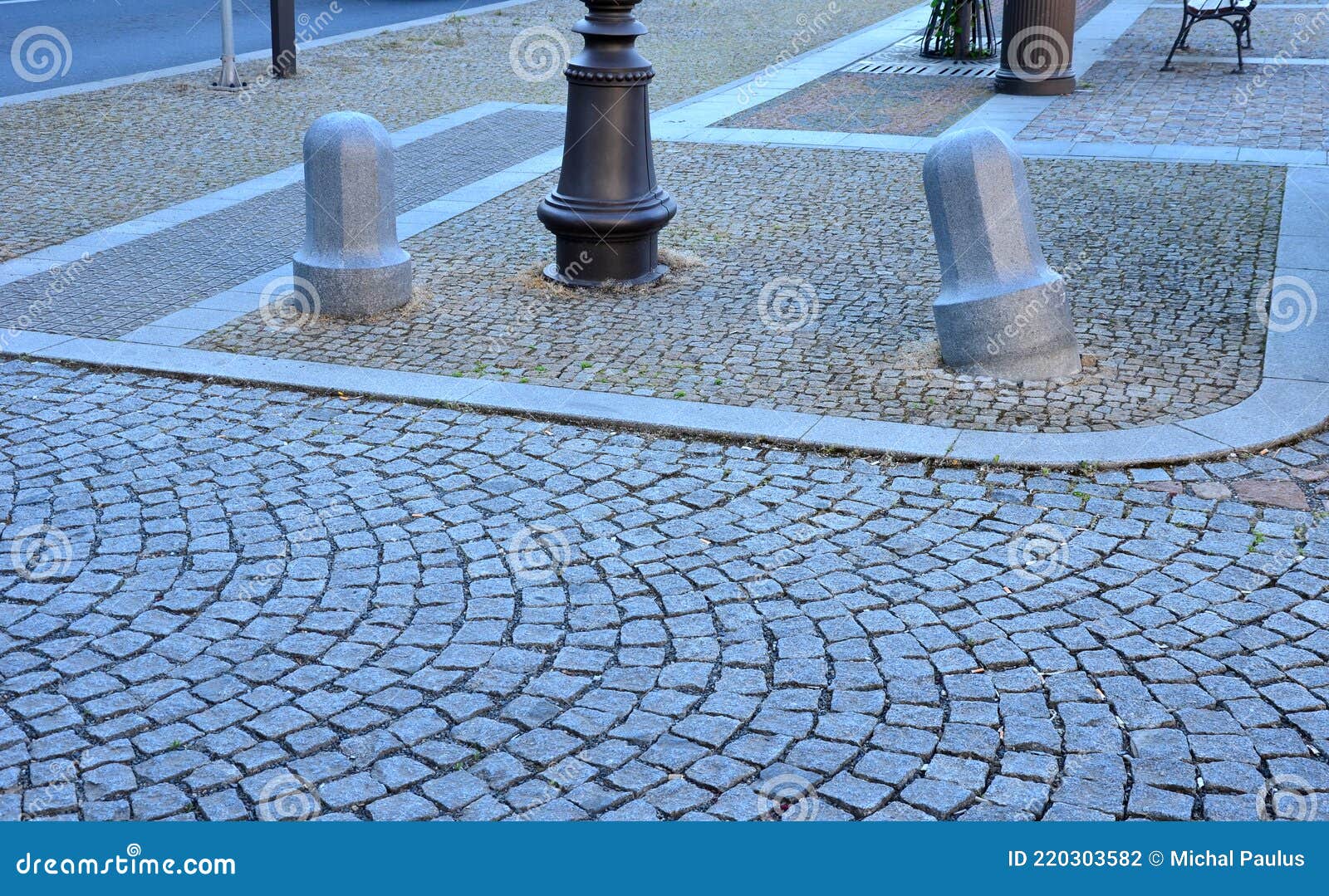 Granite Decorative Column in the Square. Made of Bright Granite Stock ...