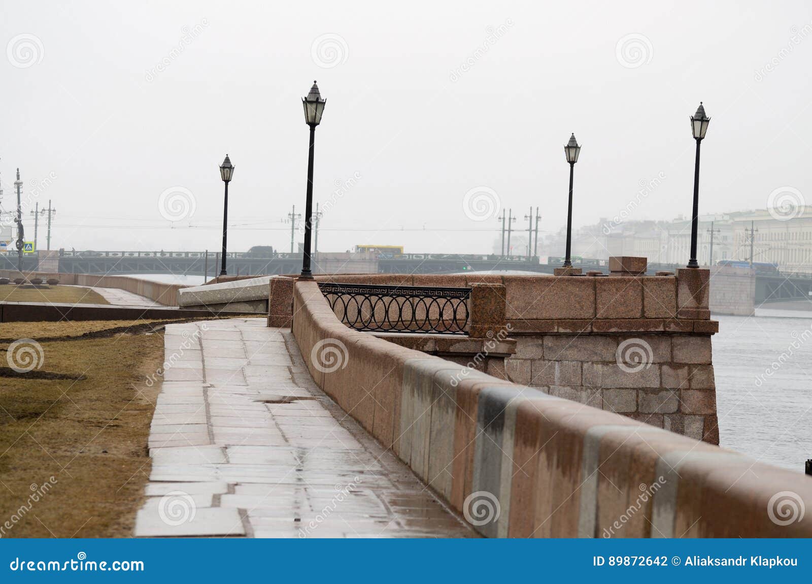 The Granite Embankment of the River. Stock Photo - Image of tourism ...